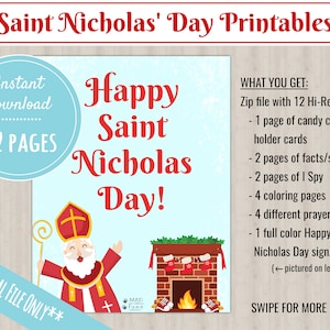 Saint Nicholas Day Printables | St. Nicholas Day Activity | St Nicholas ...
