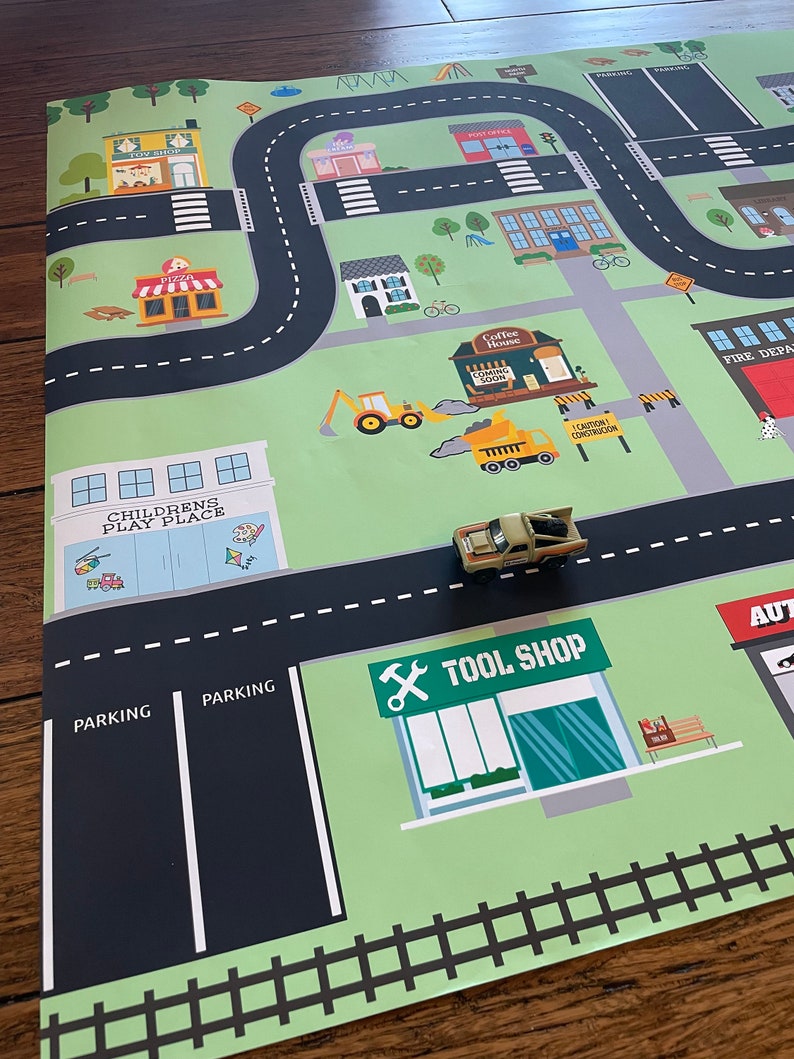 Personalized Toy Car Play Mat Large Size 46.5 X 30.5 Inches - Etsy