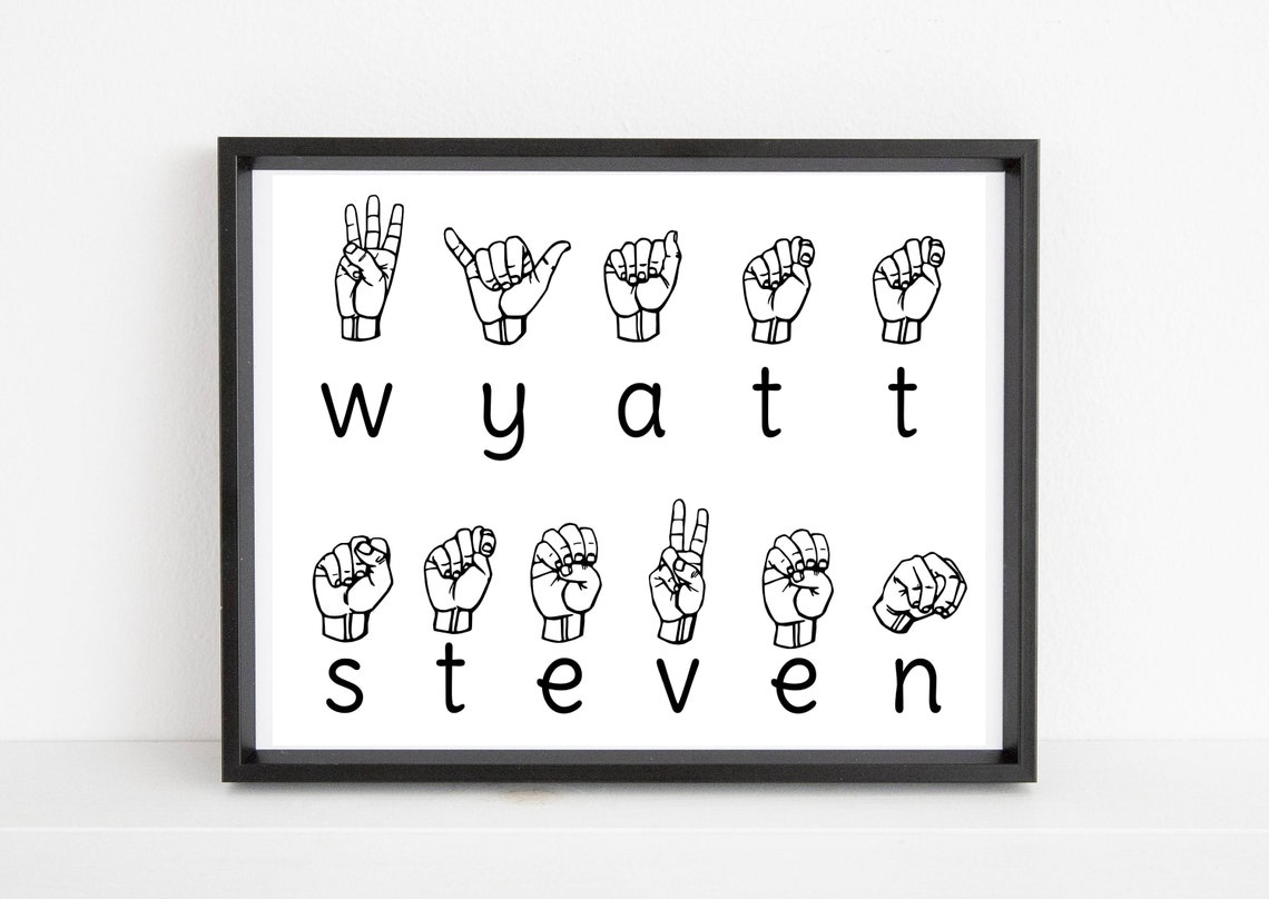 American Sign Language Custom Name Print ASL 8x10 Instant - Etsy