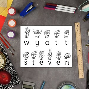 American Sign Language Custom Name Print | ASL 8x10 | Instant DIGITAL ...