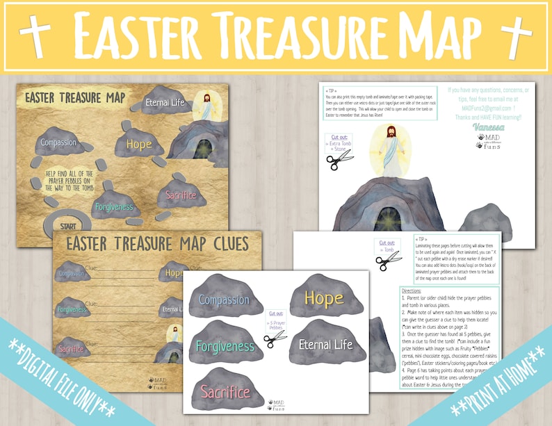 The Meaning of Easter Treasure Map Printable Coloring | Religious ...