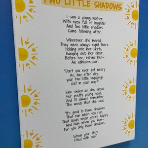 Two Little Shadows Poem Print, OR Three Kids, Four Kids, Five Kids ...