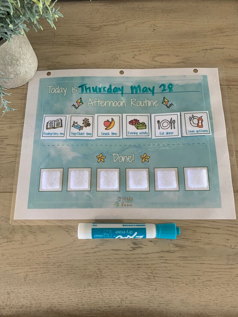 Afternoon Routine Chart for Toddlers toddler Matching | Etsy