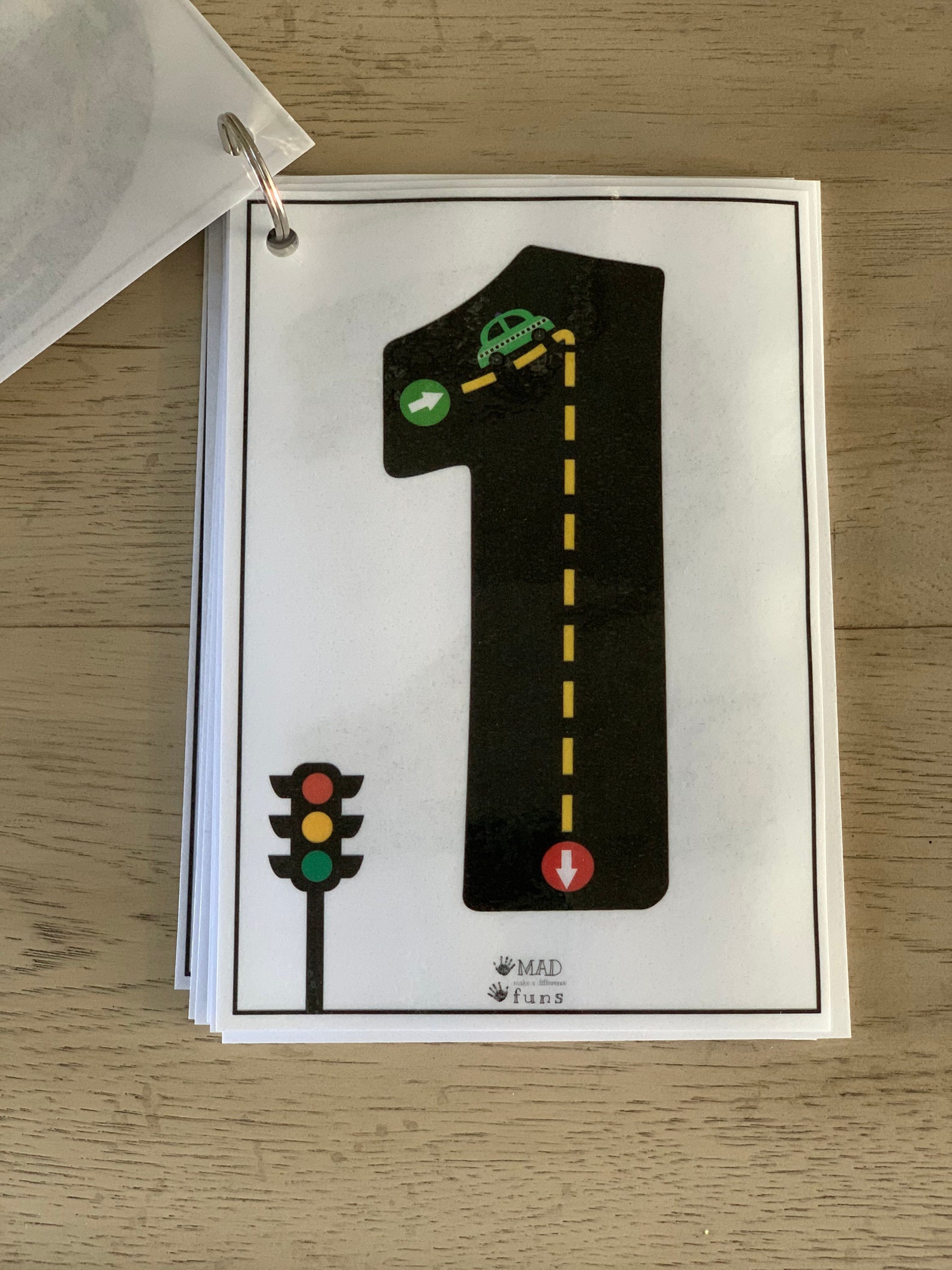 Number Tracing Flashcards Learn Numbers With Cars and Roads | Etsy