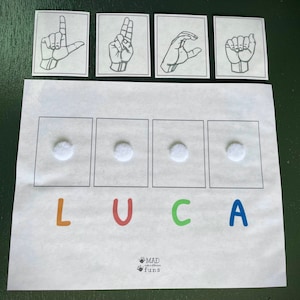 Learn Name, Teach American Sign Language Letter Matching Game| ASL ...