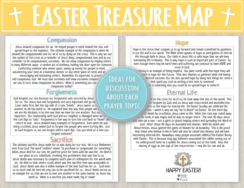 The Meaning of Easter Treasure Map Printable Coloring | Religious ...