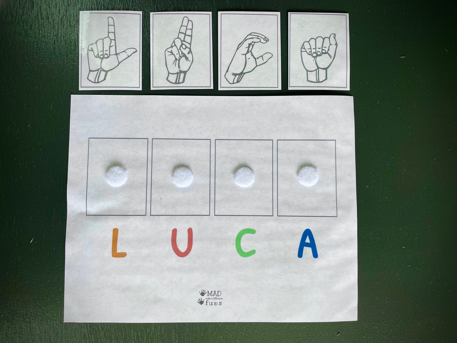 Learn Name Teach American Sign Language Letter Matching Game - Etsy