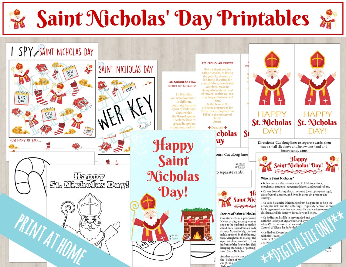 Saint Nicholas Day Printables St. Nicholas Day Activity St - Etsy
