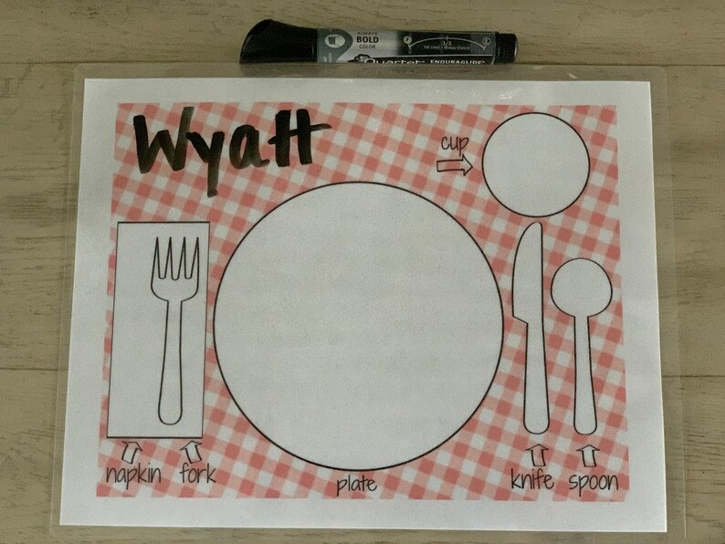 Placemat Table Setting Matching Activity |INSTANT PRINTABLE DOWNLOAD ...