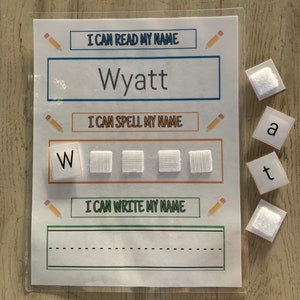 Learn to Read, Spell and Write Name Printable Activity, PERSONALIZED ...