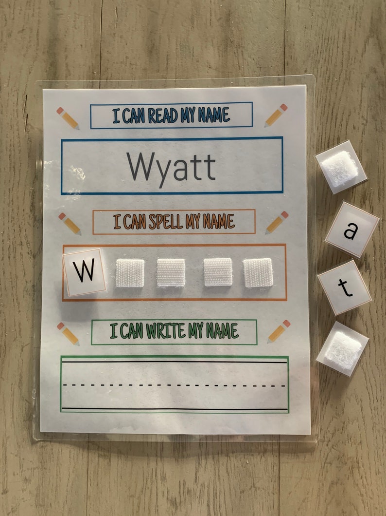 Learn to Read Spell and Write Name Printable Activity | Etsy