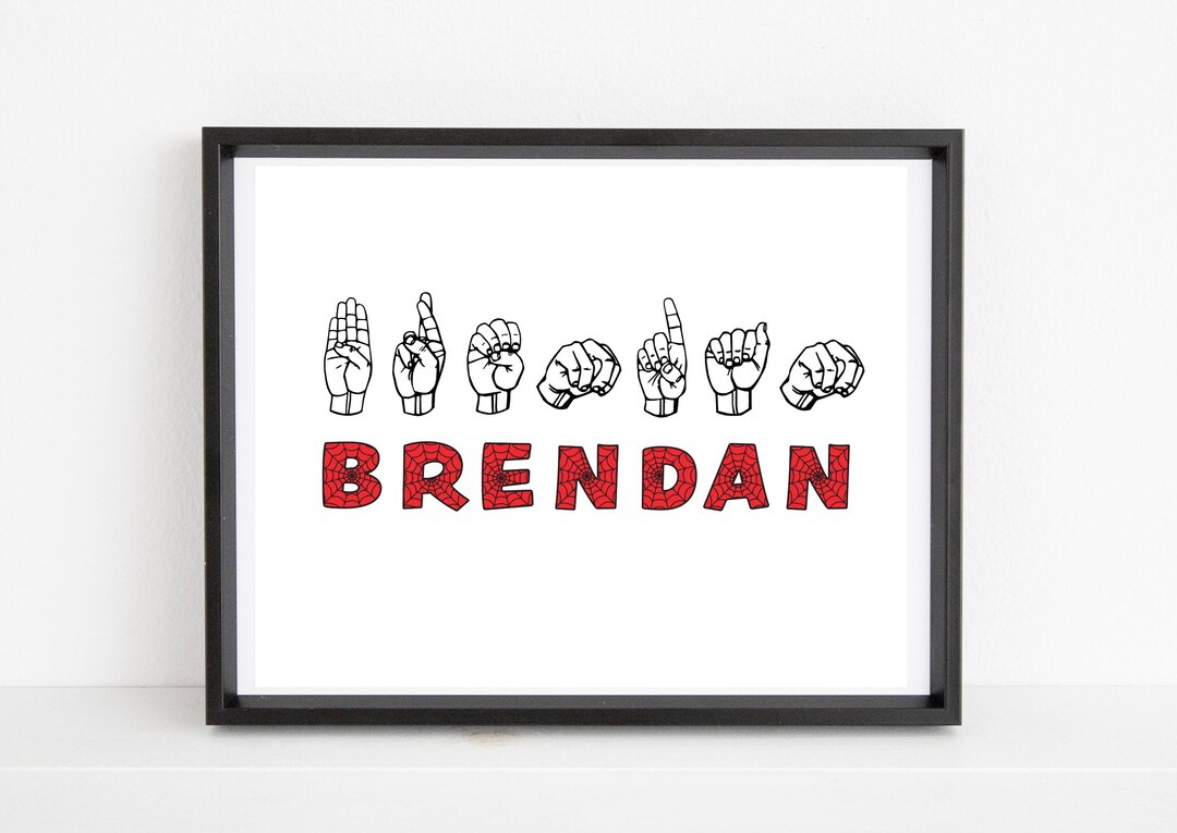 Custom Name Spider Man Inspired |american Sign Language | ASL 8x10 ...