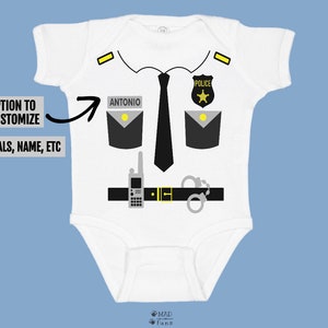 Kids Police Officer Custom Name Toddler Shirt Baby | Baby Cop Shirt ...