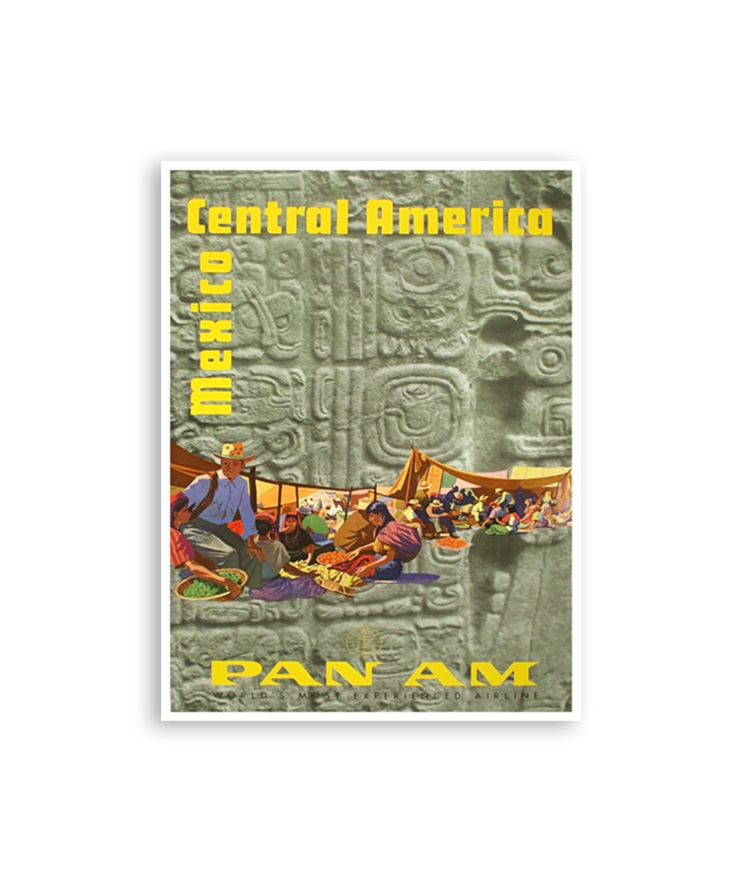 Central America Art Mexico Travel Poster Print Canvas Hanging Wall ...