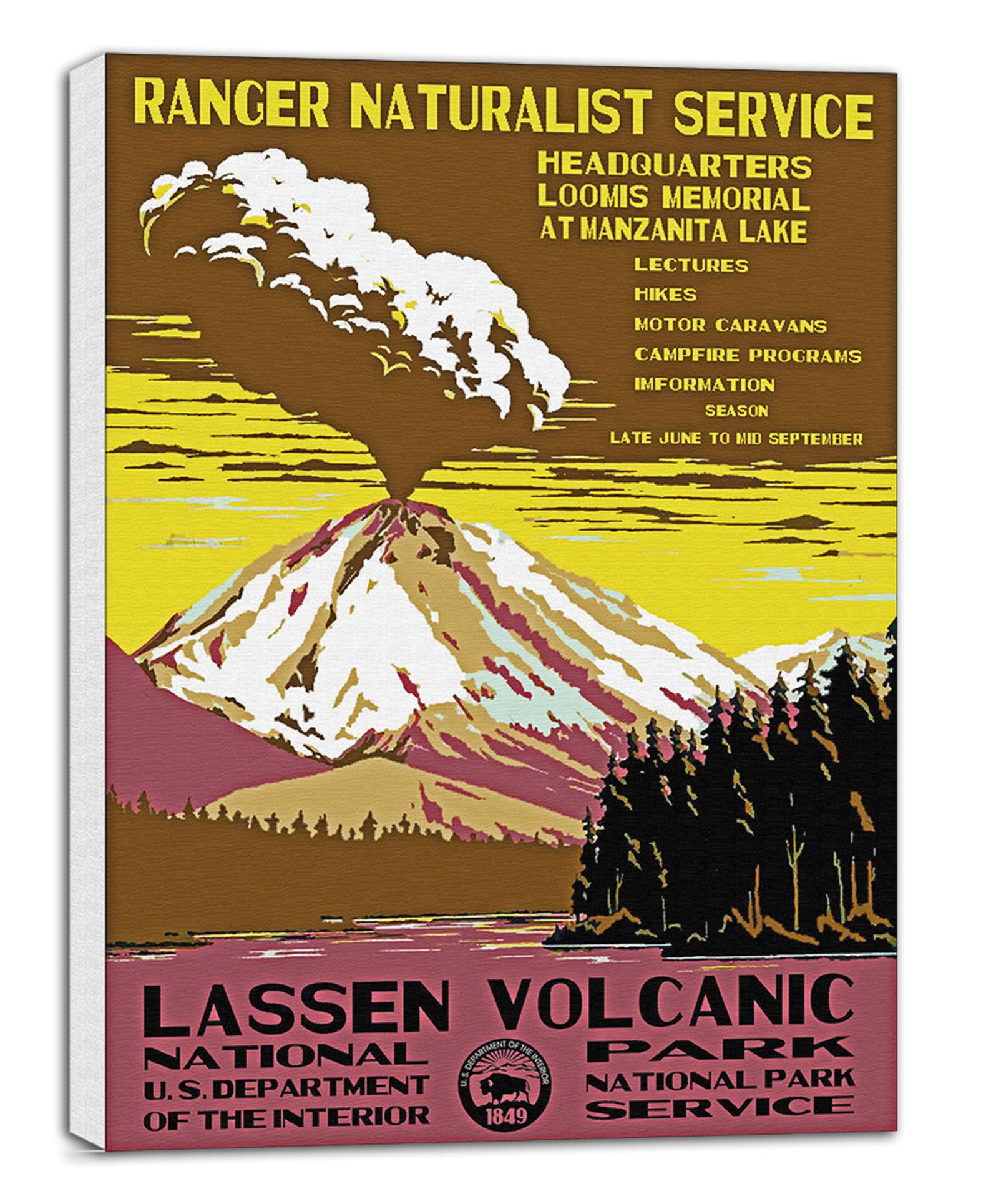 Lassen Volcanic National Park Print Travel Poster Vintage Art - Etsy