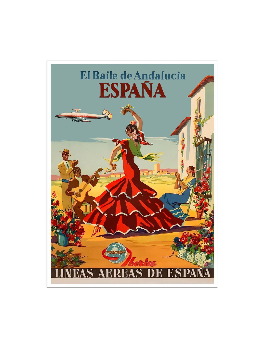 Spain Art Vintage Spanish Poster Print Canvas Hanging Wall Decor Xr879 ...