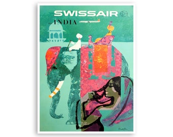 India Retro Poster Indian Art Travel Poster Wall Art Print XR1540 - Etsy