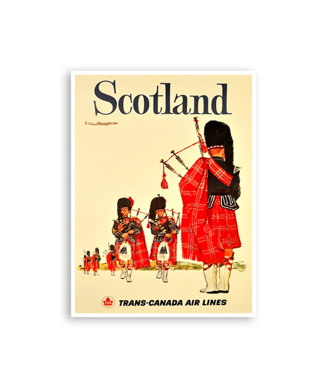Vintage Scotland Art Scottish Decor Travel Poster Retro Scotland Print ...