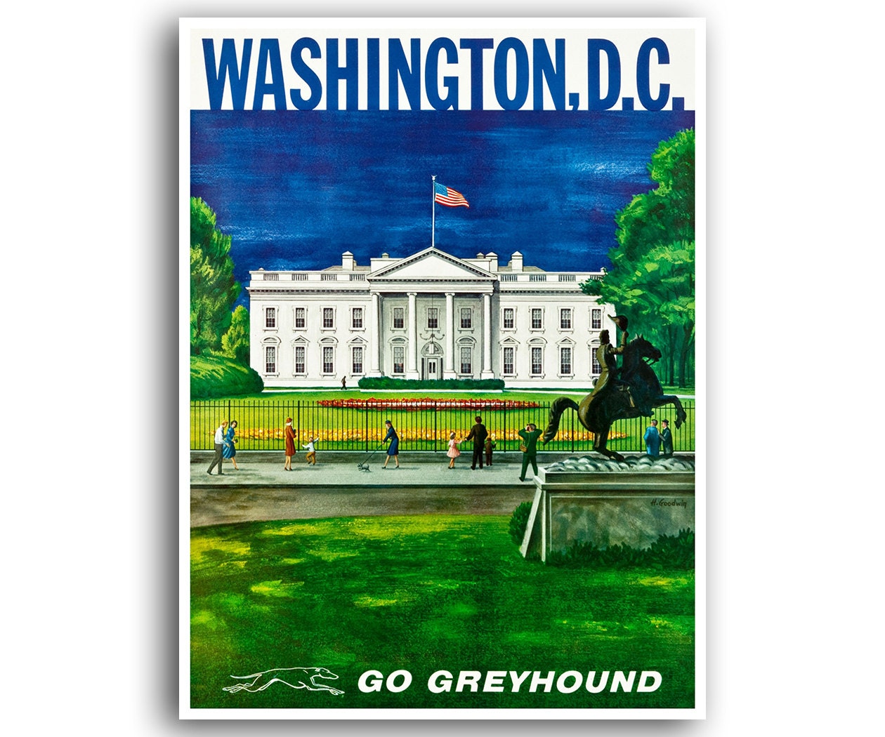 Washington DC Travel Poster Canvas Print America Wall Decor - Etsy