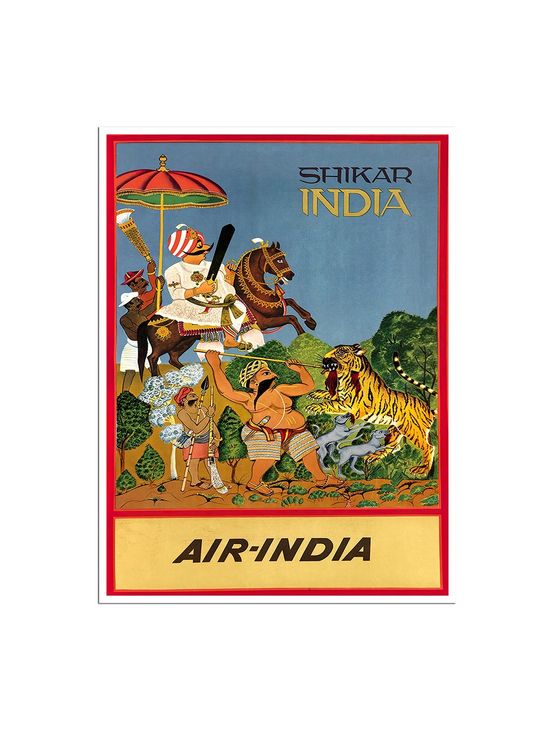 India Travel Poster Shikar Print Indian Art Xr602a - Etsy