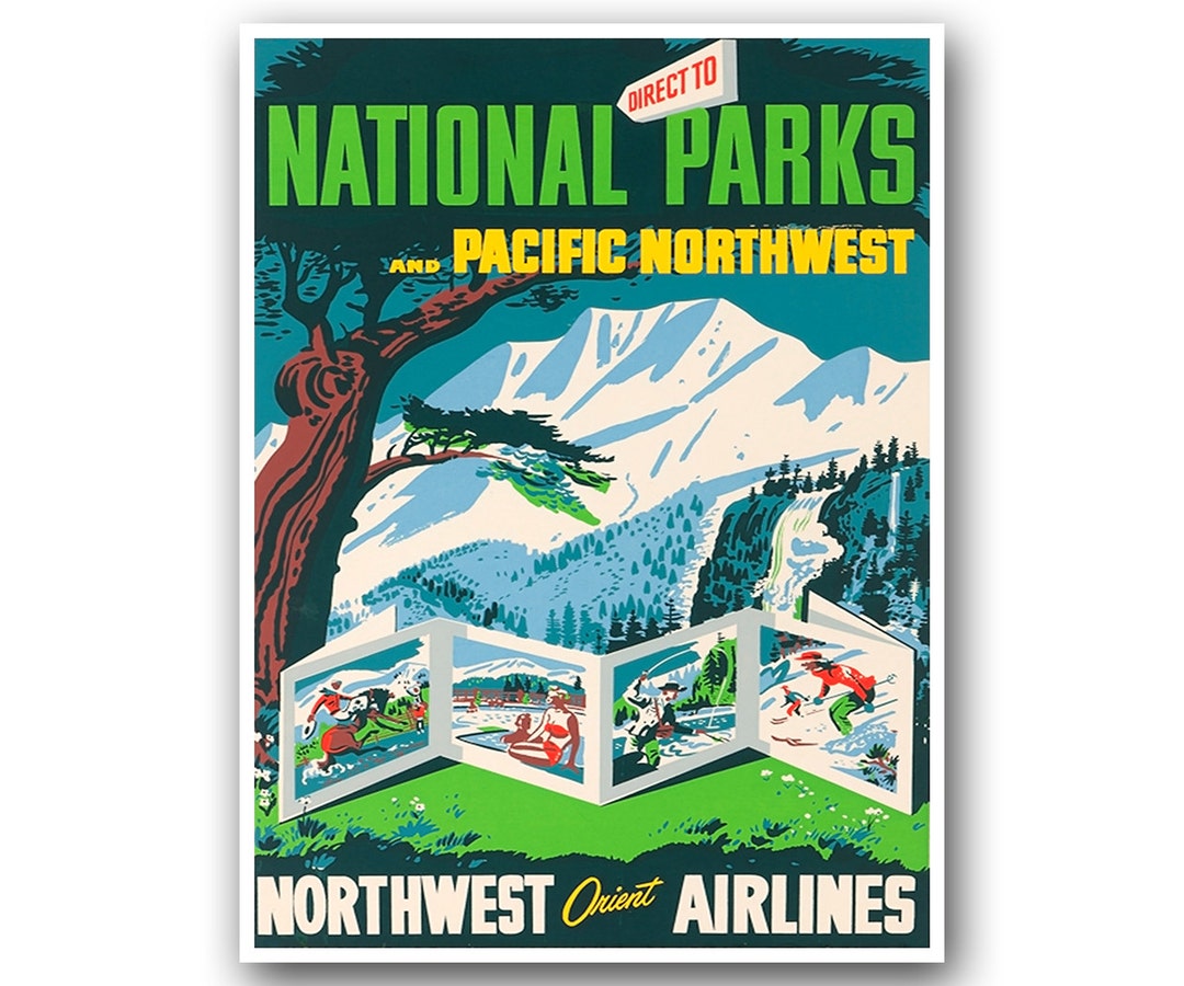 National Parks Art Pacific Northwest Poster Print Canvas Hanging Wall ...