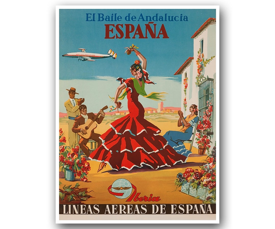 Spain Art Vintage Spanish Poster Print Canvas Hanging Wall Decor Xr879 ...