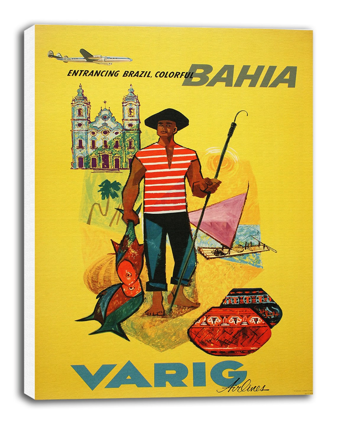 Vintage Art Bahia Brazil Travel Poster Print Canvas Hanging Wall Decor ...