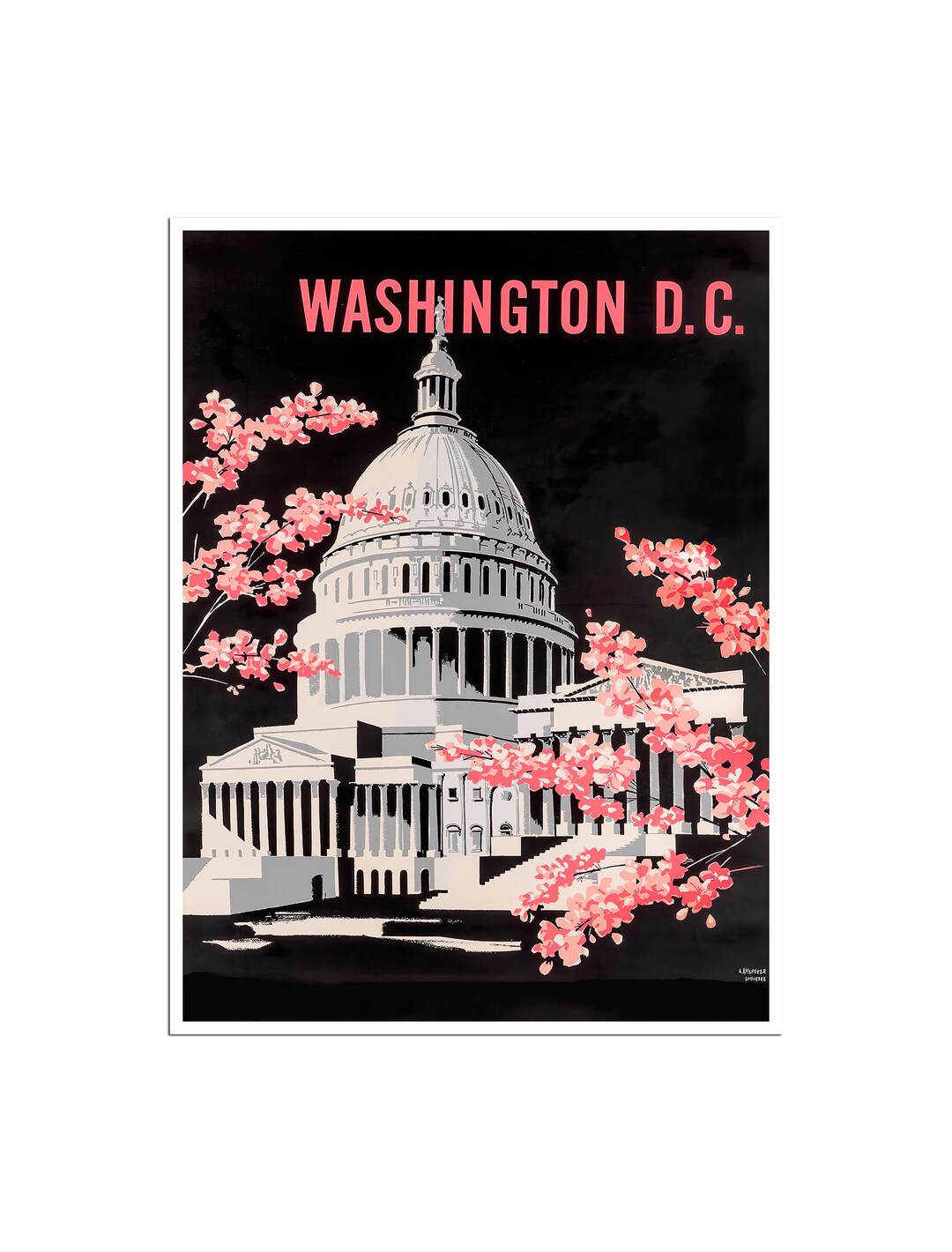 Washington DC Travel Poster Canvas Print America Wall Decor Xr1505 - Etsy
