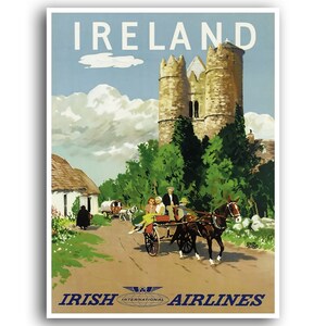 Ireland Art Vintage Travel Poster Retro Irish Home Decor Print - Etsy