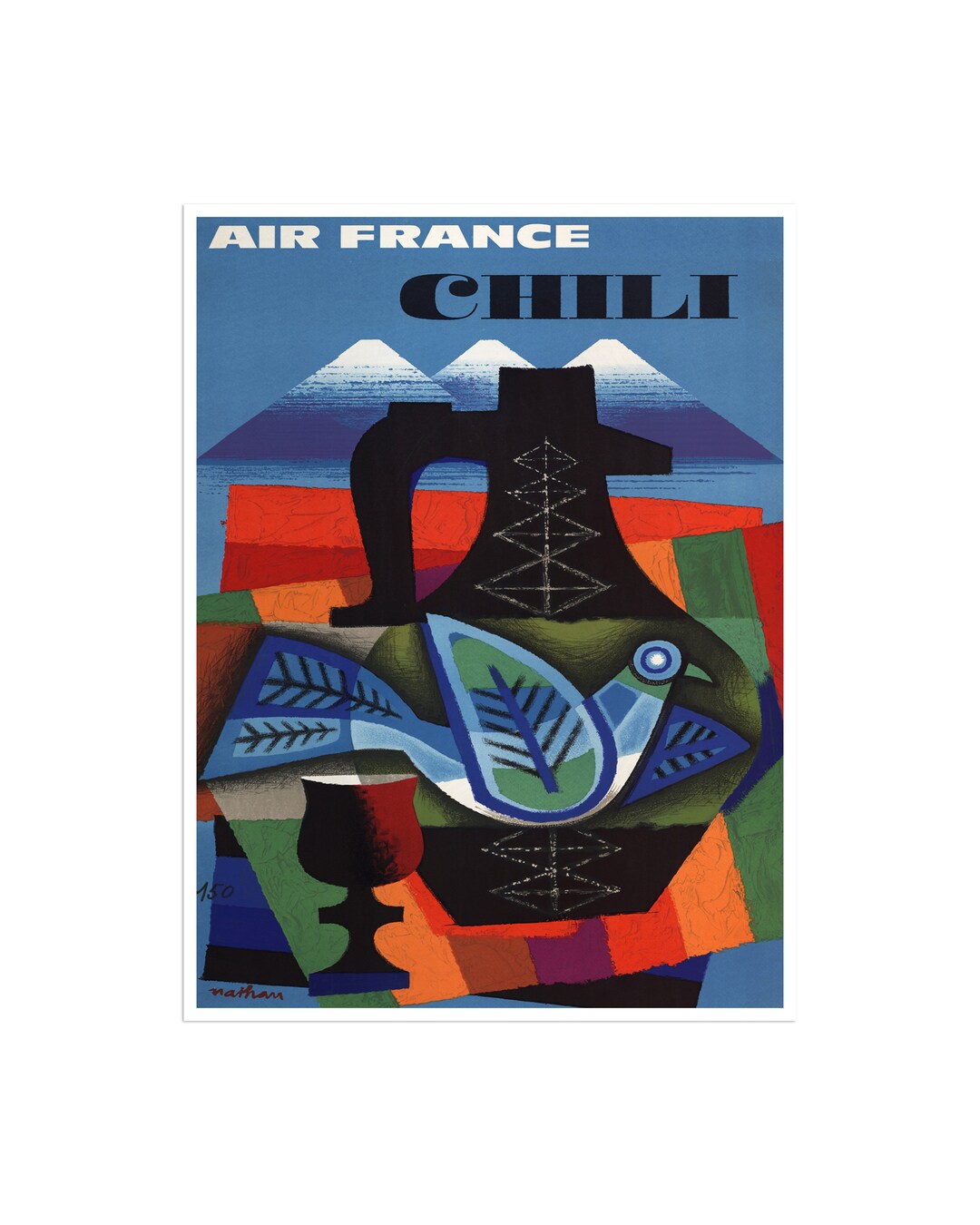 Vintage Art Chile Travel Poster Print Canvas Hanging Wall Decor Xr2211 ...