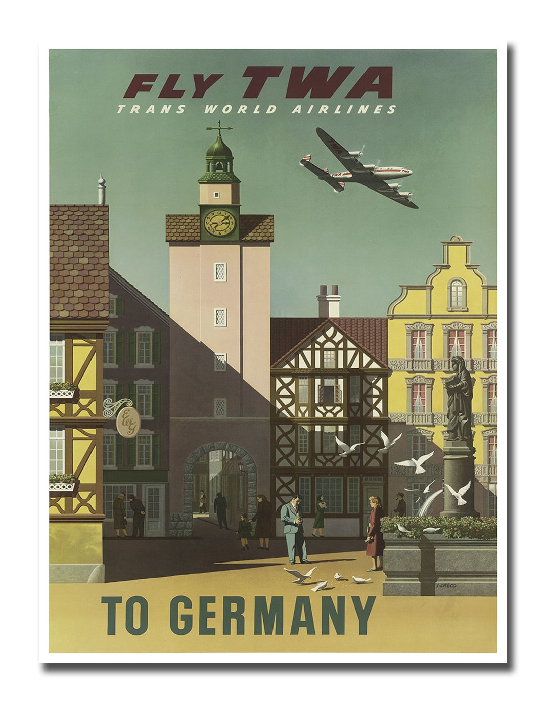 Germany Art Canvas German Travel Poster Print Hanging Wall Decor Xr625 ...