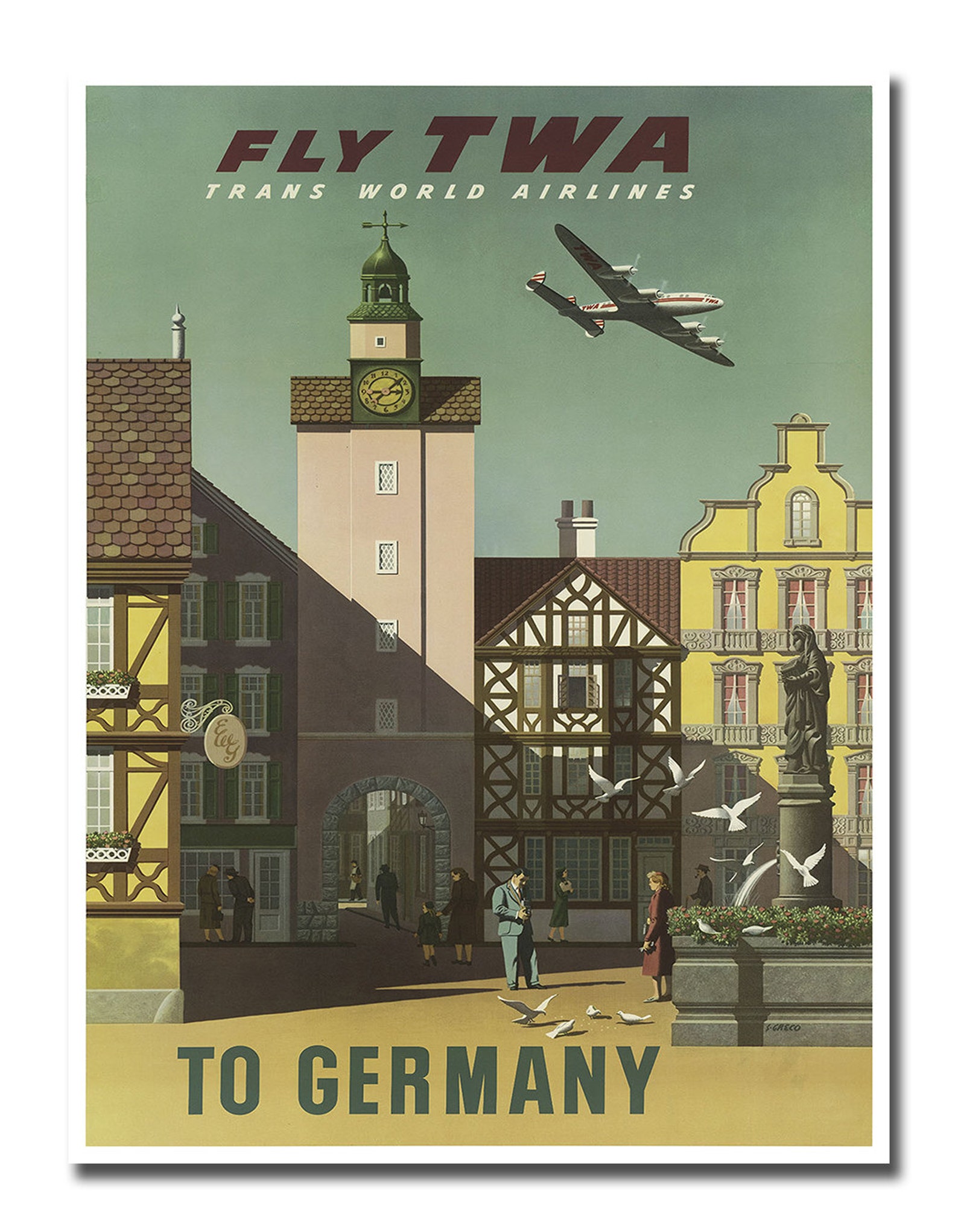 Germany Art Canvas German Travel Poster Print Hanging Wall Decor Xr625a ...