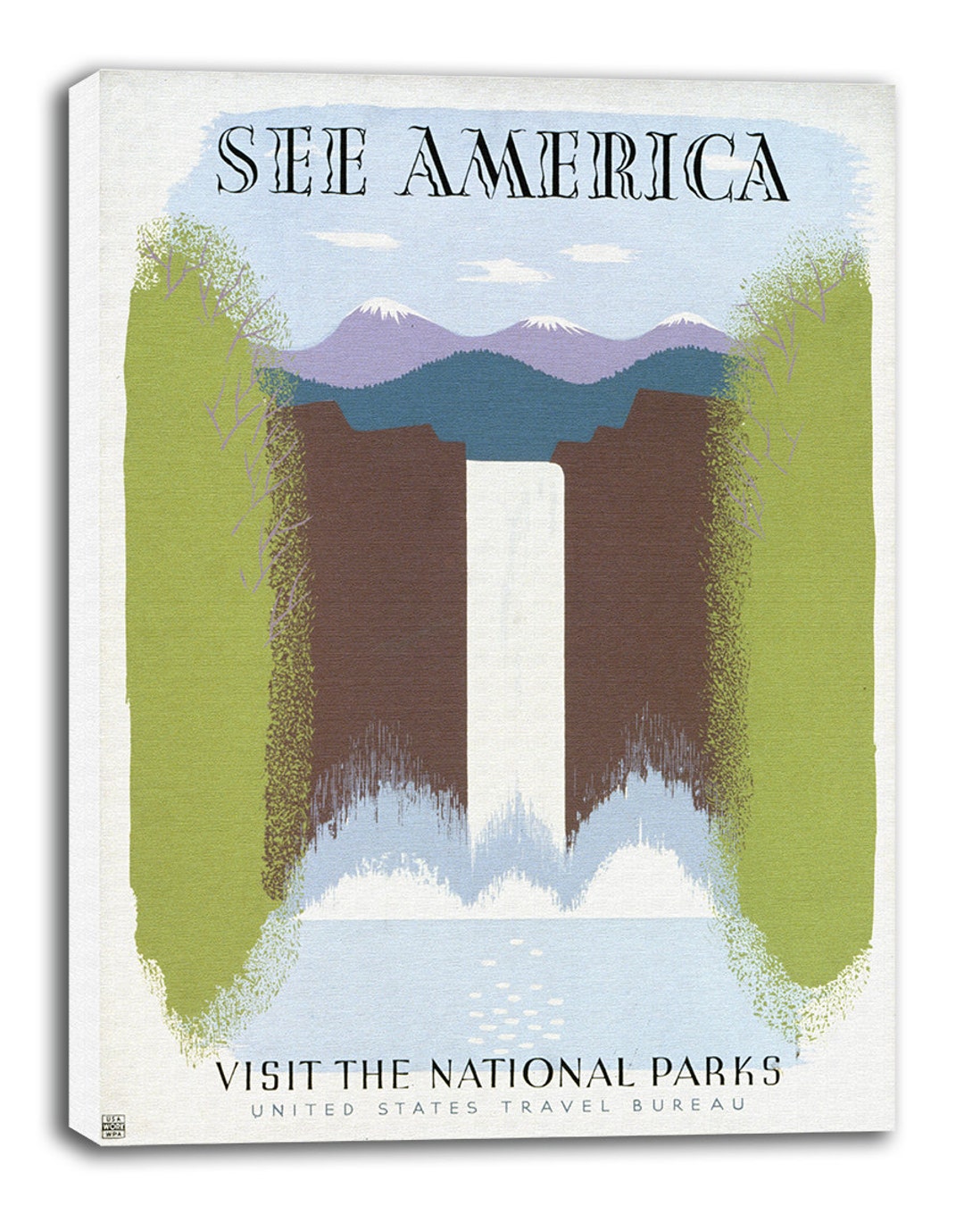 Retro Americana Art Print America Travel Poster Vintage Canvas - Etsy