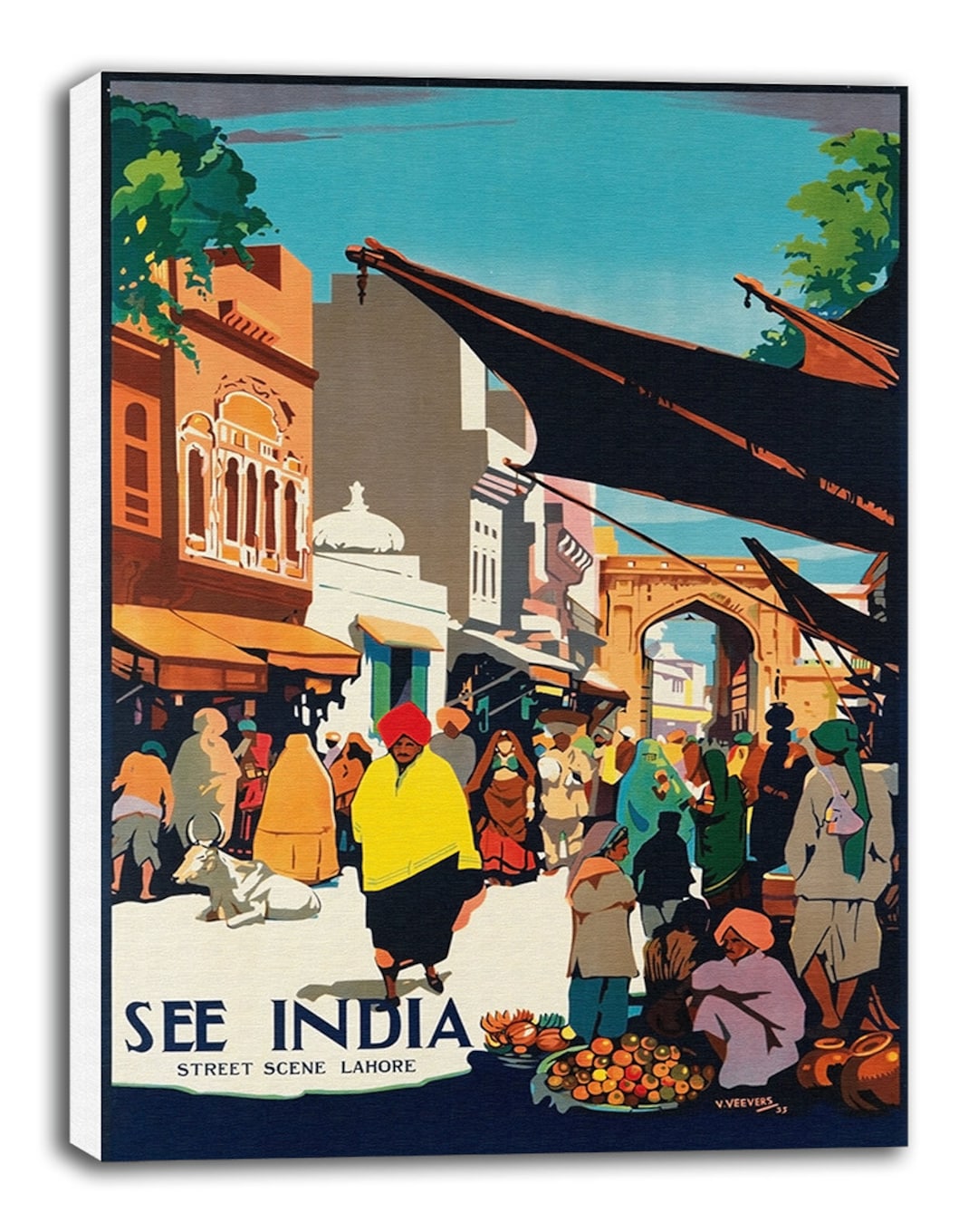 India Art Vintage Poster Print Canvas Hanging Wall Decor Xr898 - Etsy