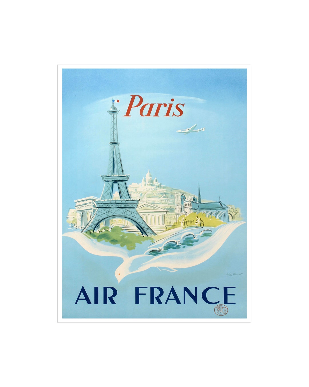 Vintage Paris Art France Travel Poster Print Canvas Hanging Wall Decor ...