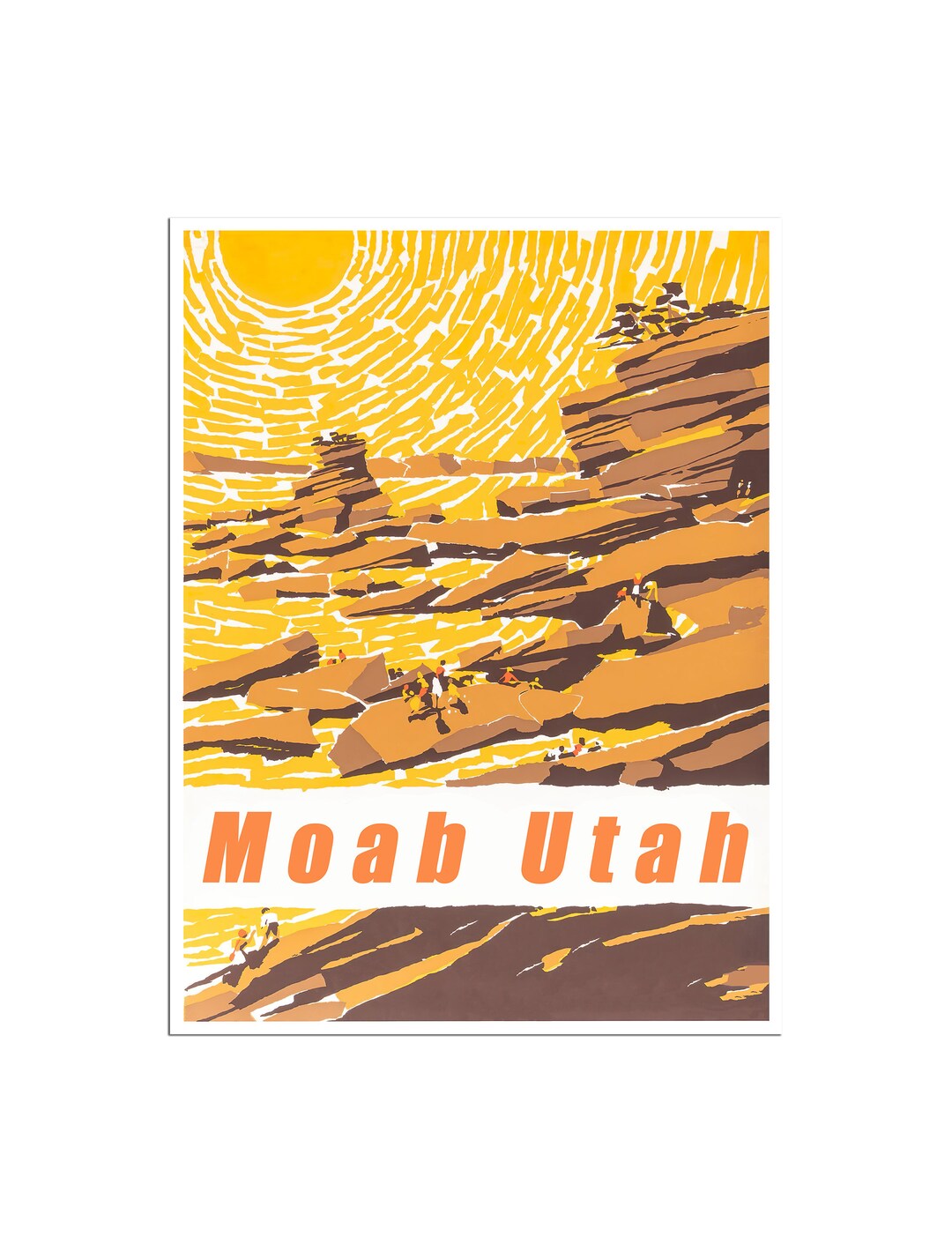Moab Utah Poster Arches National Park Art Print for Hiker or Outdoors ...