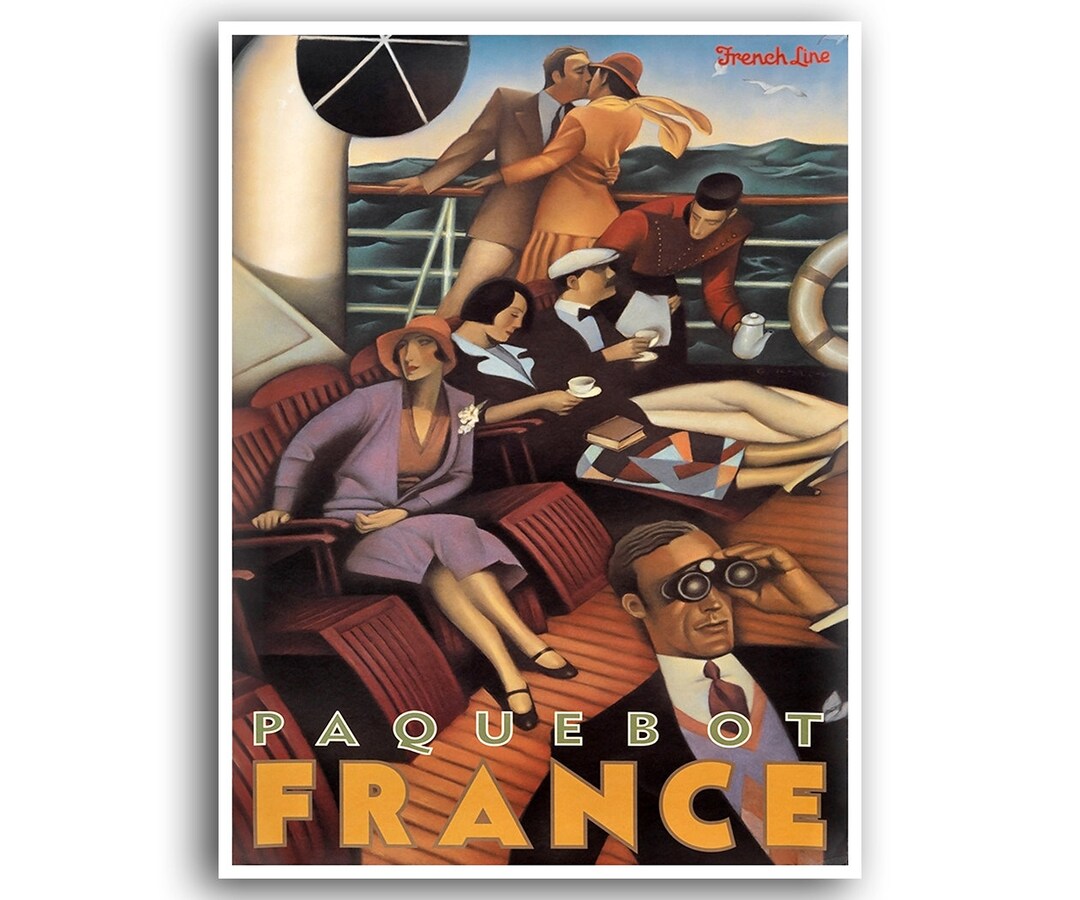 French Art Print France Travel Poster Vintage Canvas Decor Hanging ...