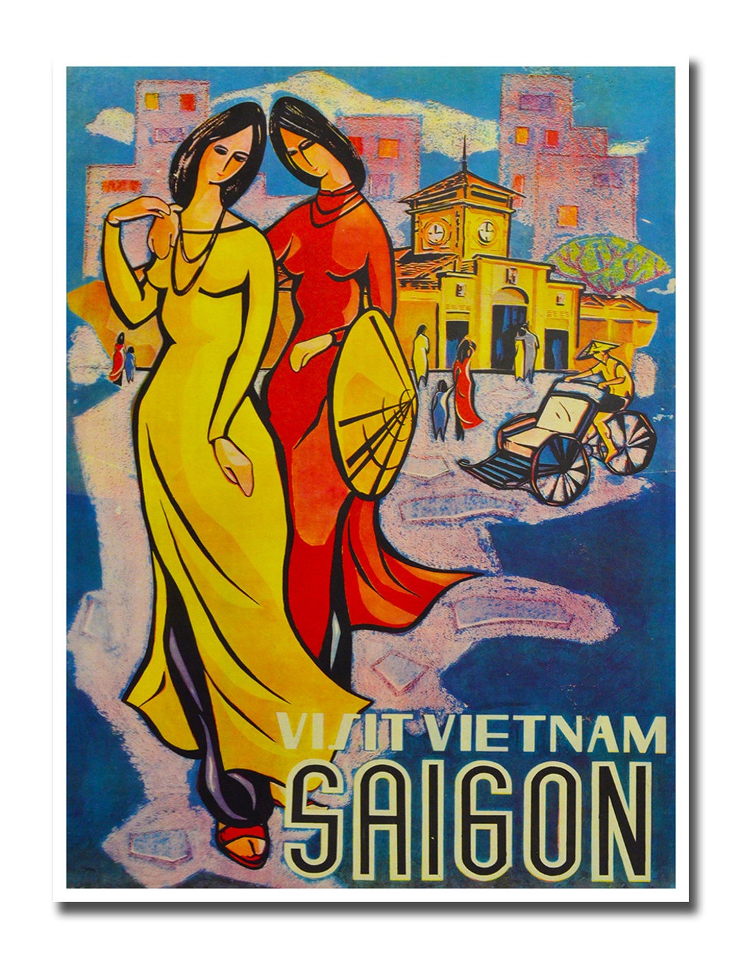 Saigon Print Art Travel Poster Vintage Vietnam Canvas Decor - Etsy