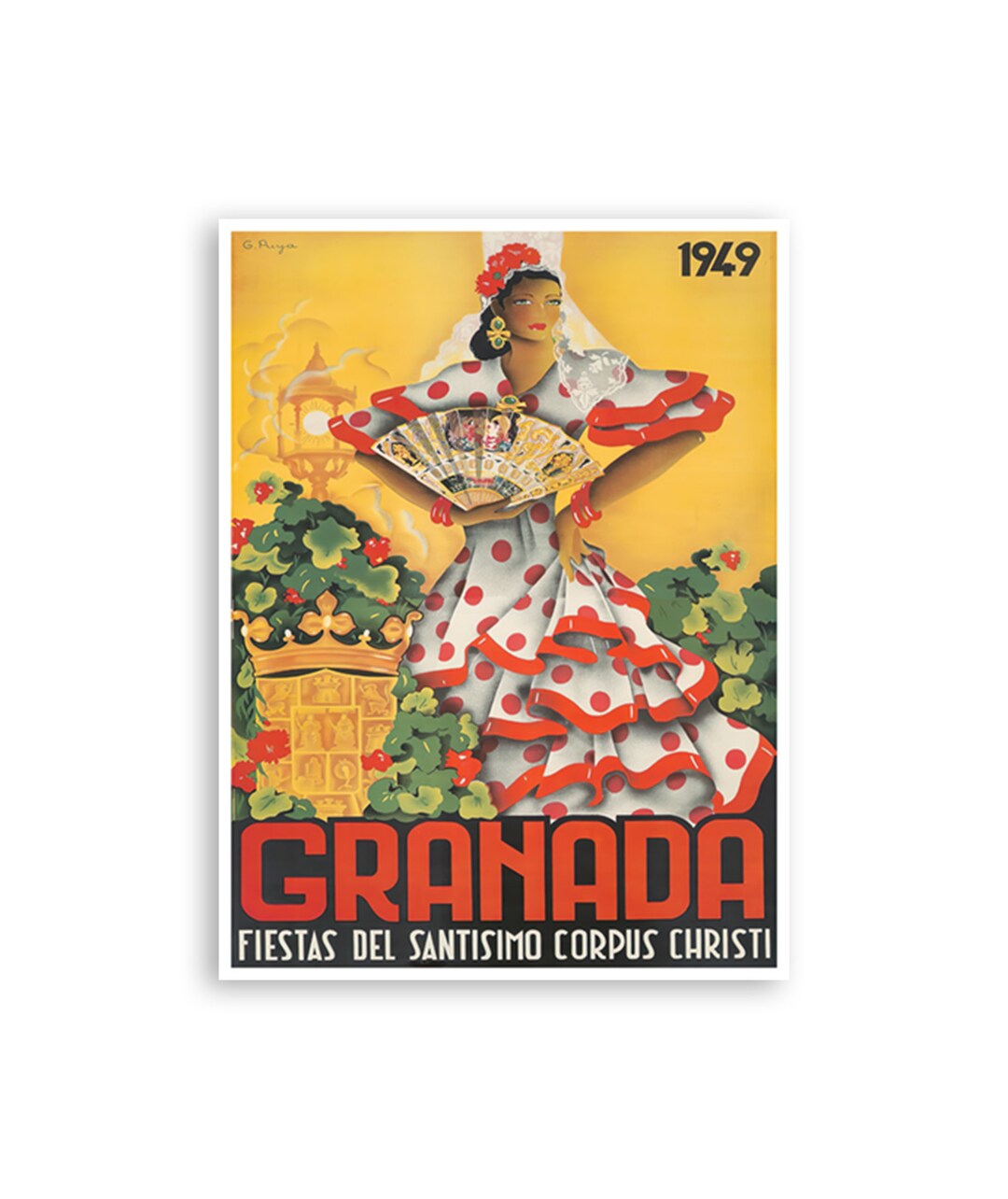 Granada Spain Art Vintage Travel Poster Print Canvas Hanging Wall Decor ...