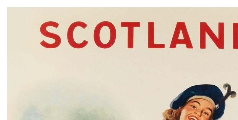 Scotland Art Travel Poster Vintage Canvas Print Decor Hanging Retro ...