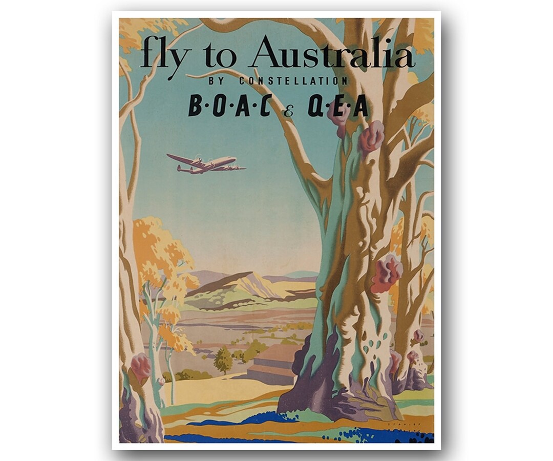 Australian Art Australia Print BOAC Travel Poster Xr915a - Etsy