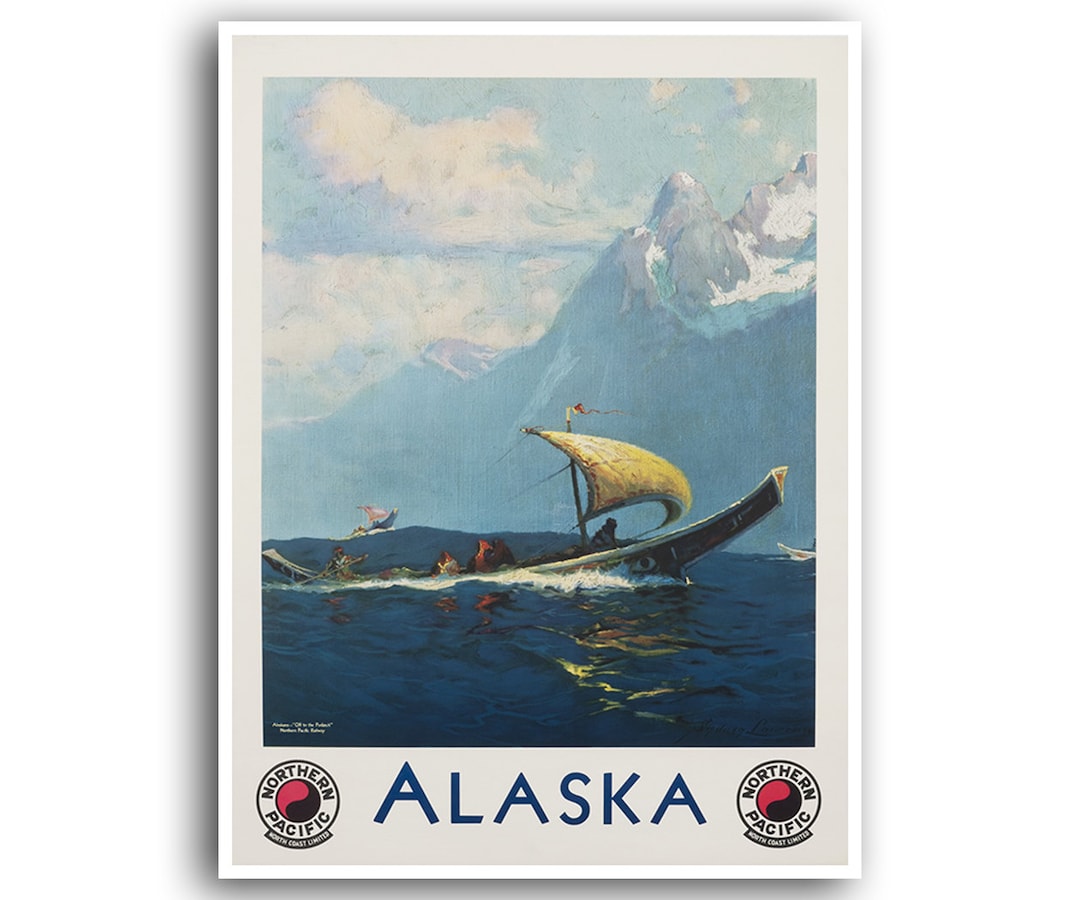 Alaskan Native Art Print Northern Pacific Travel Poster Alaska Painting ...