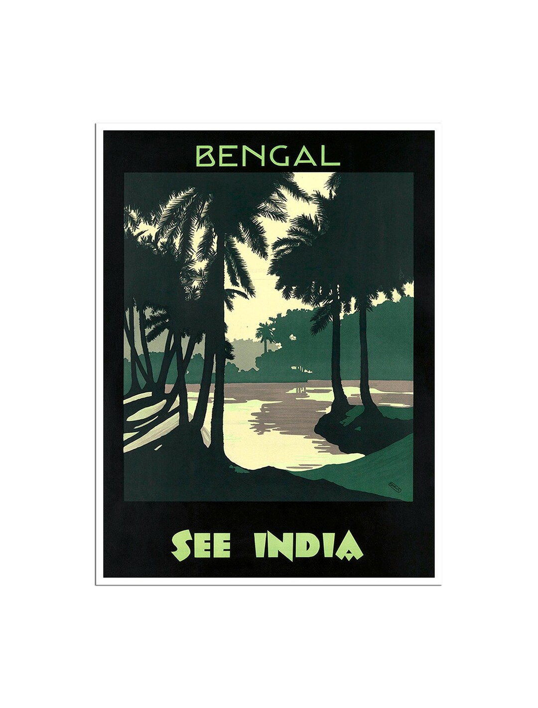 Bengal Print India Travel Poster Bengali Art Xr614a - Etsy