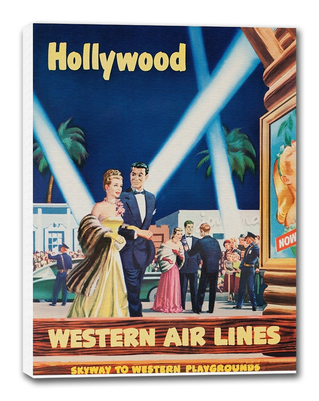Vintage Hollywood Art Travel Poster Print Canvas Hanging Wall Decor ...