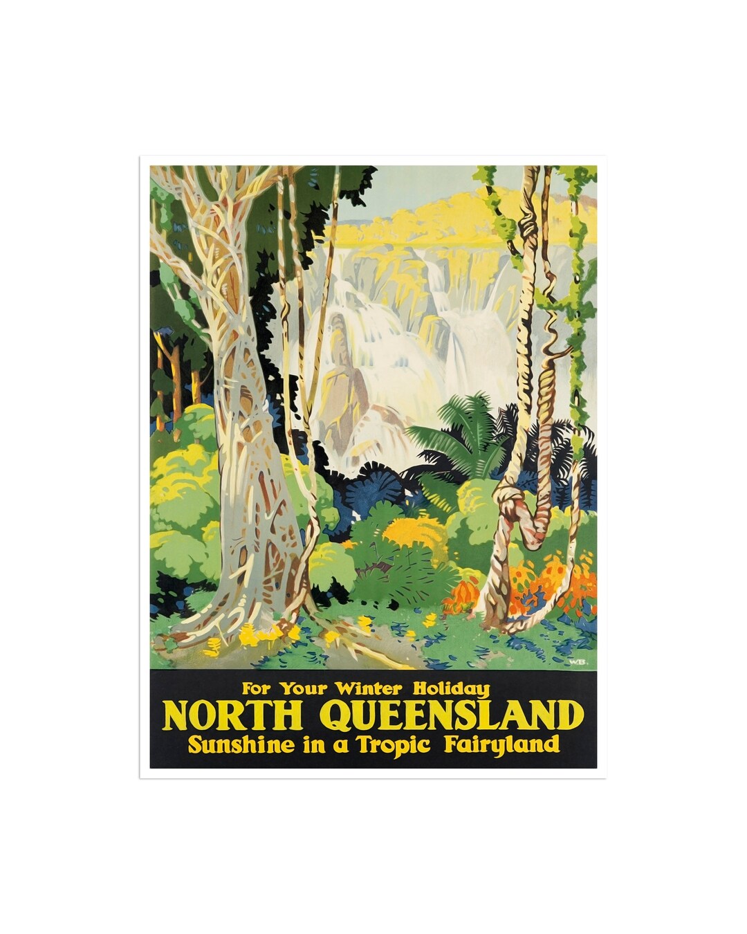 Queensland Art Australia Travel Poster Australian Print Xr1997a - Etsy