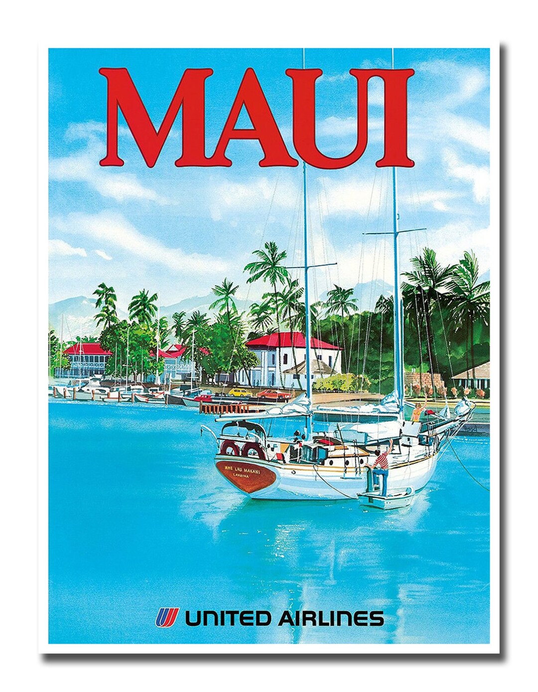 Art Maui Hawaii Travel Poster Print Gift Hanging Wall Decor Xr559 - Etsy