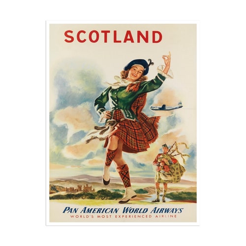 Scotland Art Travel Poster Vintage Canvas Print Decor Hanging - Etsy