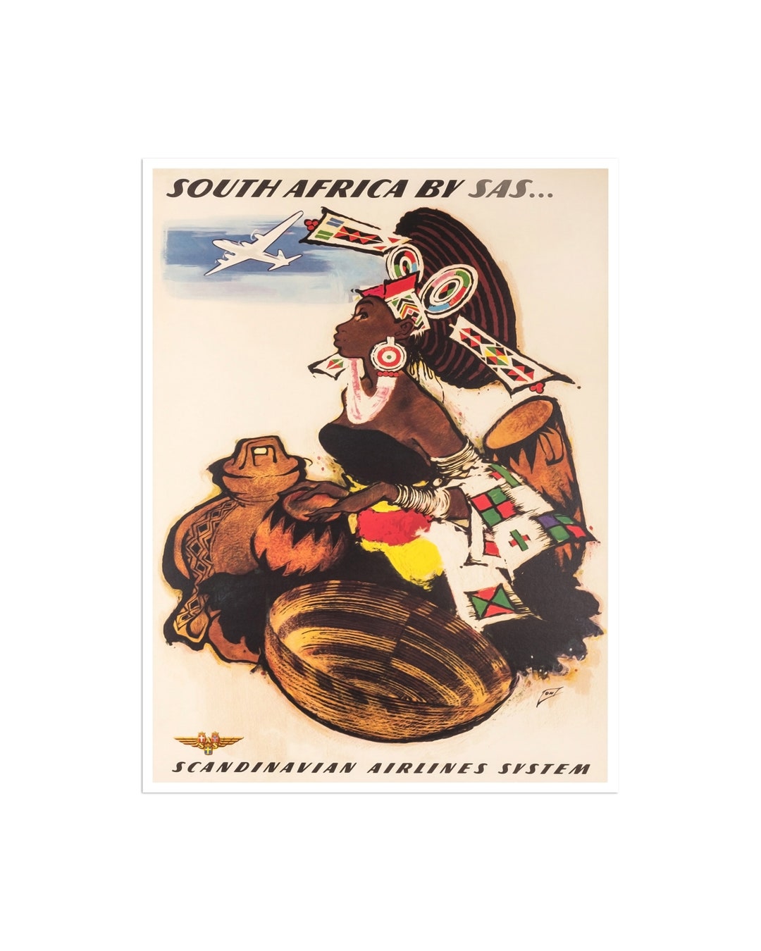 South Africa Travel Poster Vintage African Art Print Xr1837a - Etsy