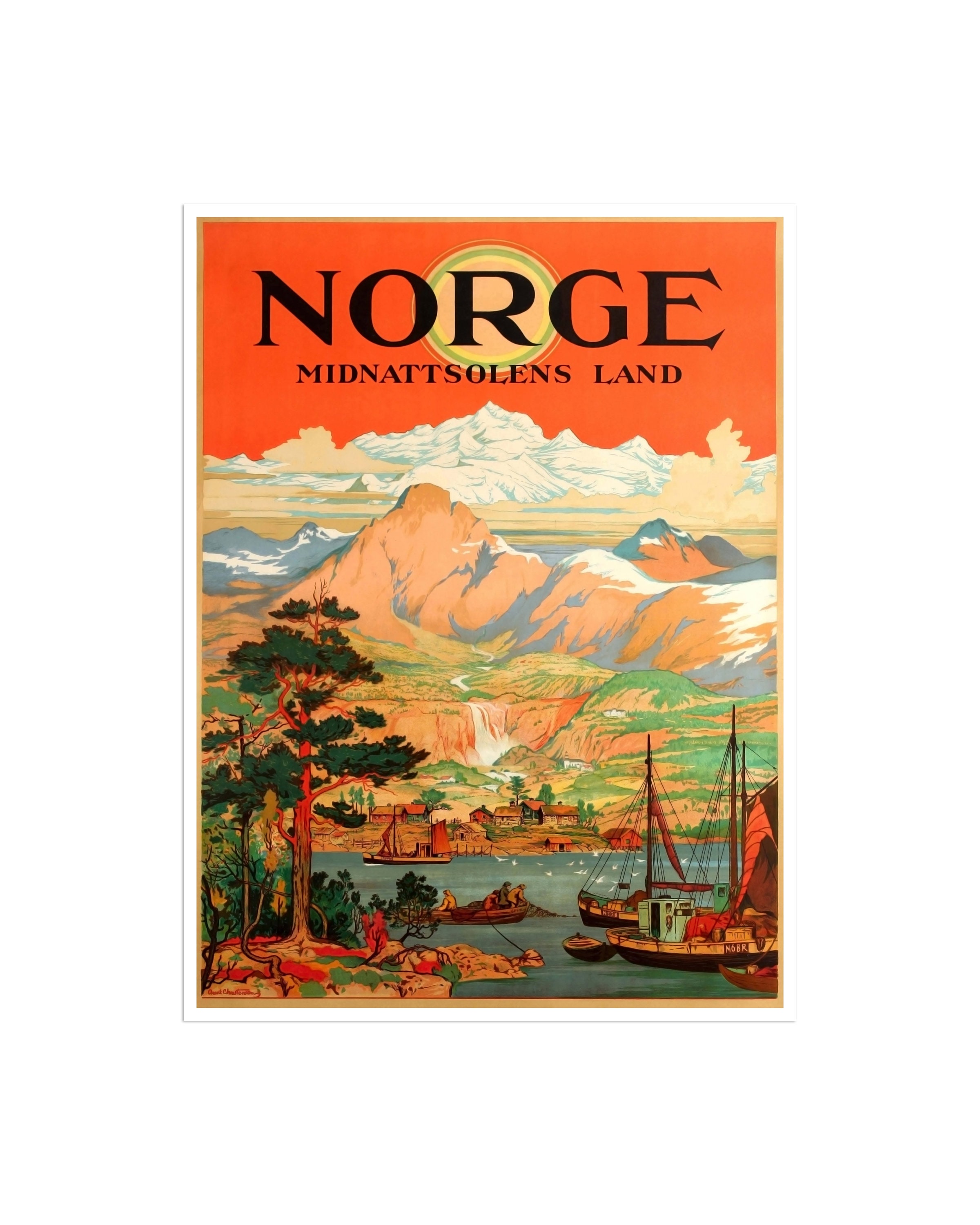 Vintage Norway Travel Poster Canvas Norwegian Art Print | Etsy