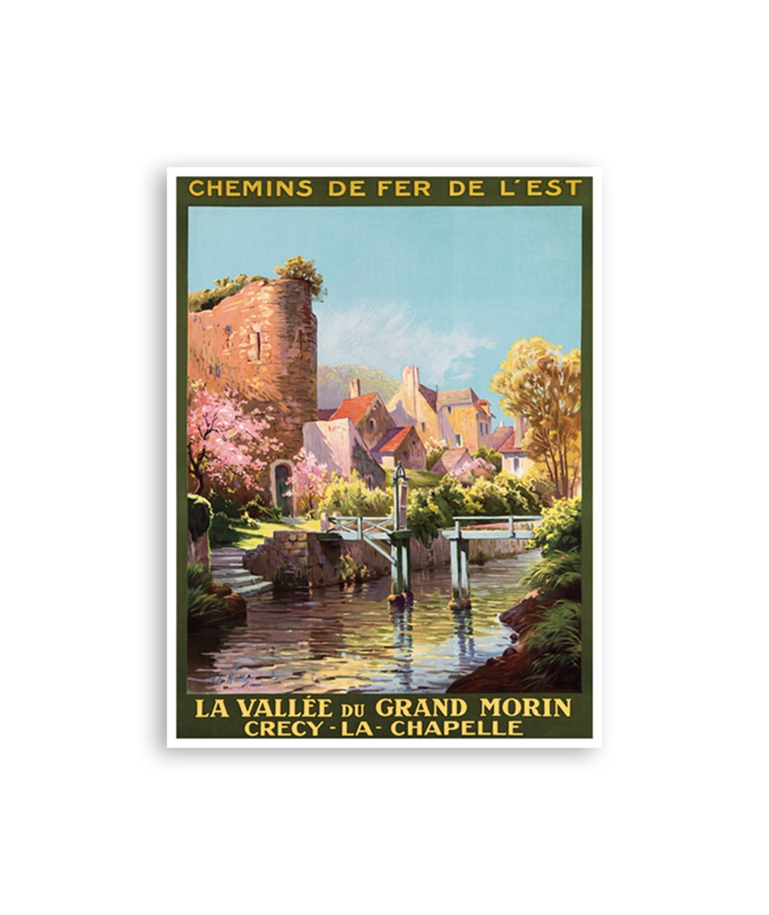 Vintage Grand Morin Valley Art France Travel Poster Print - Etsy